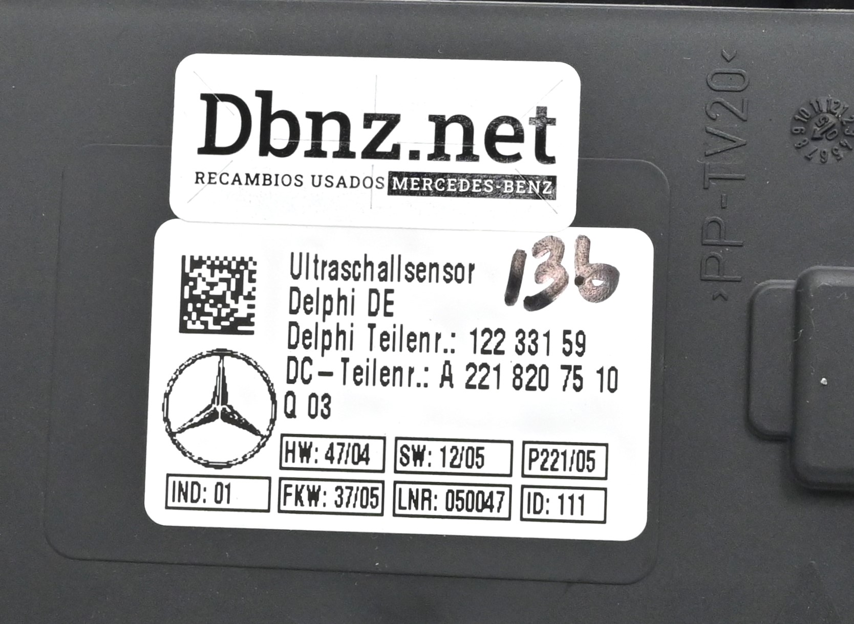 A 221 820 75 10 Sensor de alarma habitáculo Clase S W221 - DBNZ.NET
